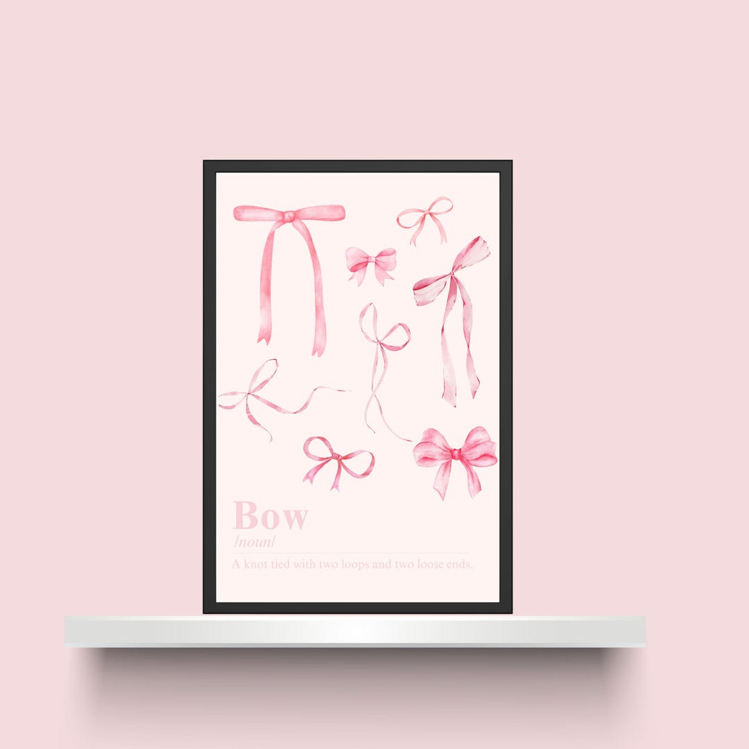 Pink Bow Art Print, Girls Room Decor (digital Download) - Etsy