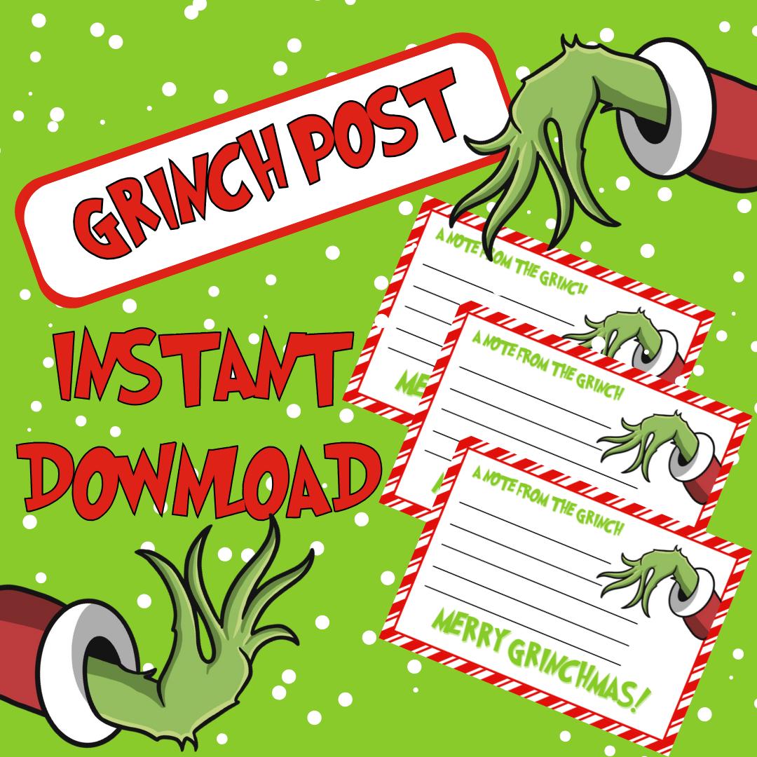 Printable Christmas Grinch Elf Note, Instant Download Christmas Grinch ...