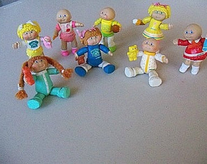 Mini Posable Cabbage Patch Kids 1984 PVC 8 Toy Figures Dollhouse Dolls ...