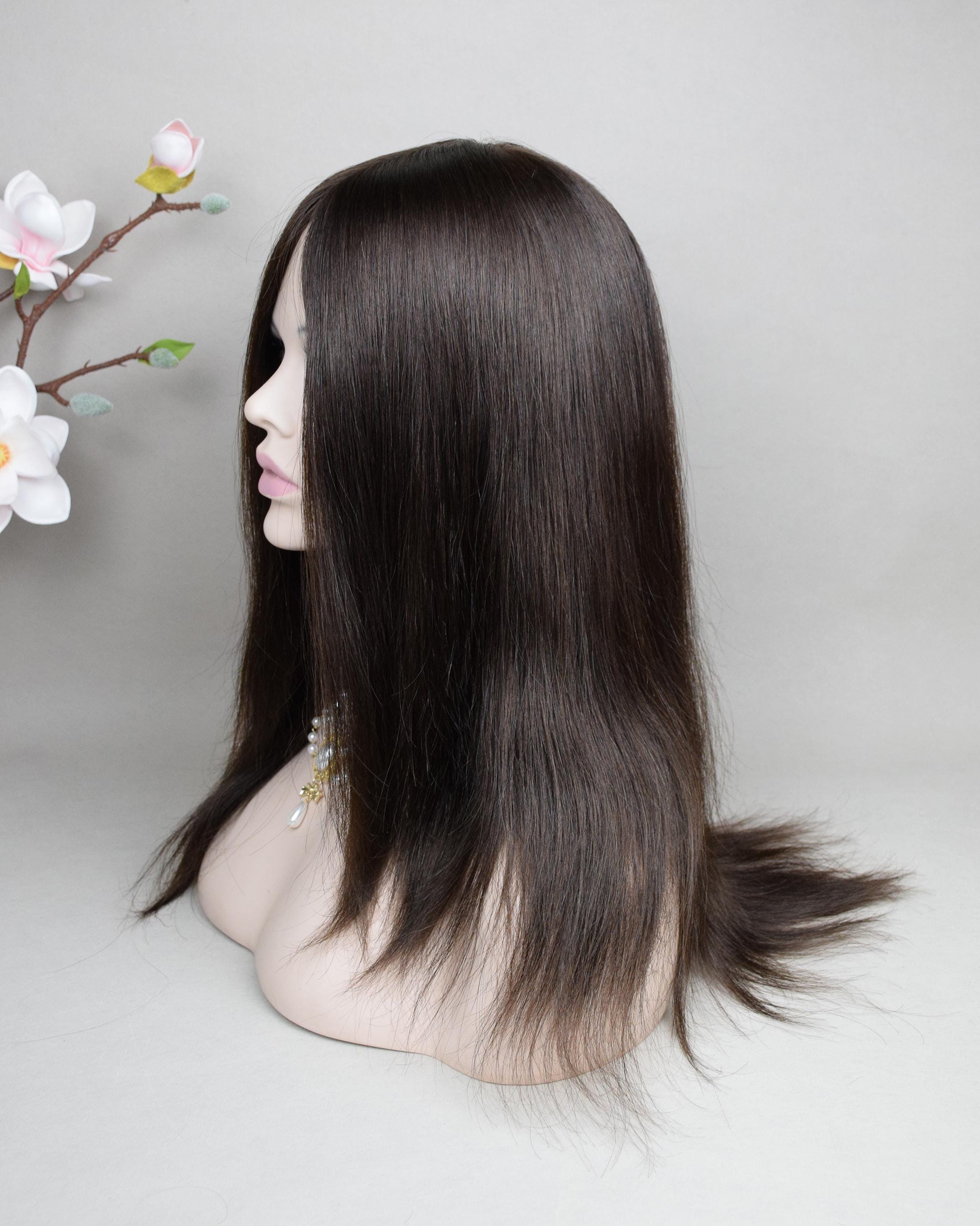 Silk Top Dark Brown European Virgin Hair Jewish Kosher Wig Sheitel - Etsy