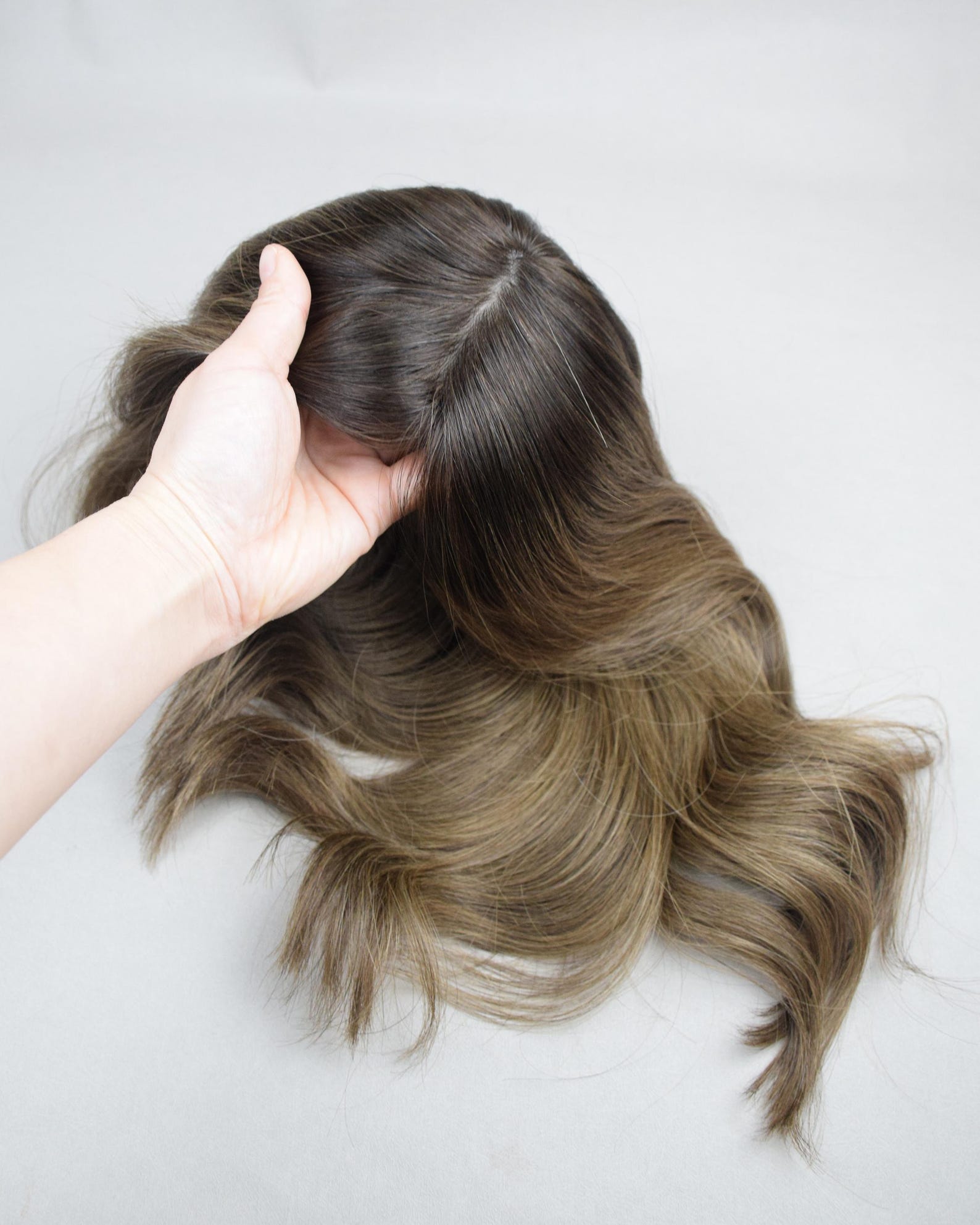 Ombre Brown European Virgin Hair Topper 8x8" Silk Top Hairpiece for ...