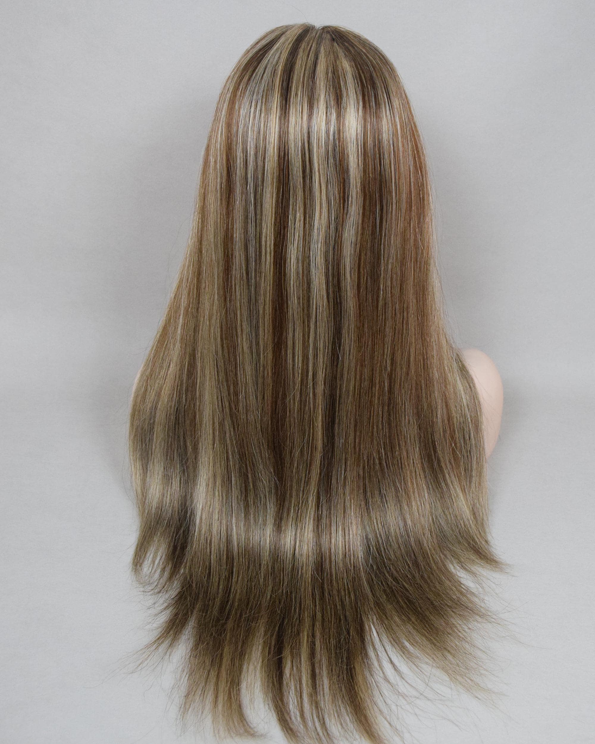 22 Long Hair Jewish Wig Silk Skin Top Kosher Wig Sheitel Human Virgin ...