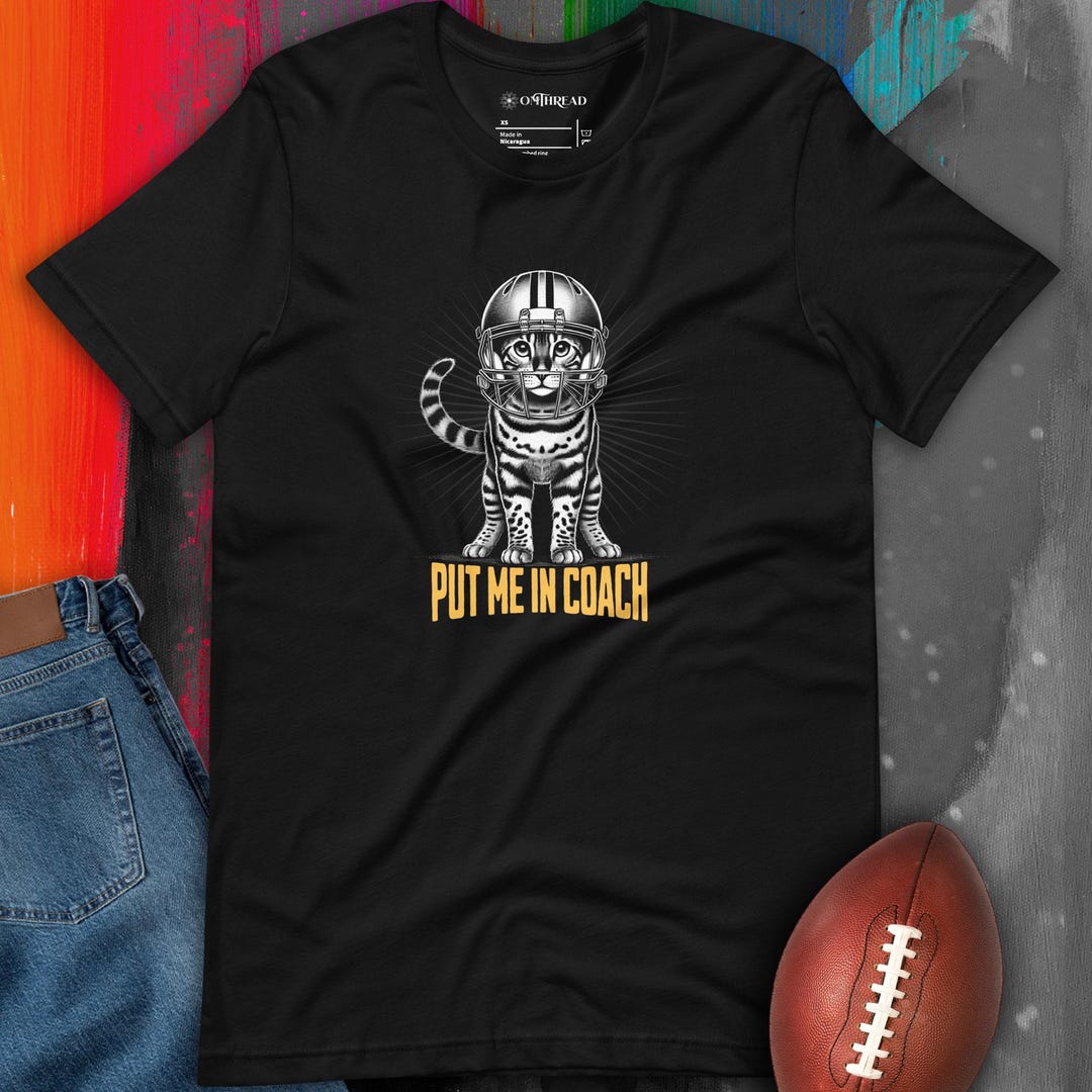 Put Me in Coach T-shirt | Funny Bengal Cat Football Graphic Tee - Etsy