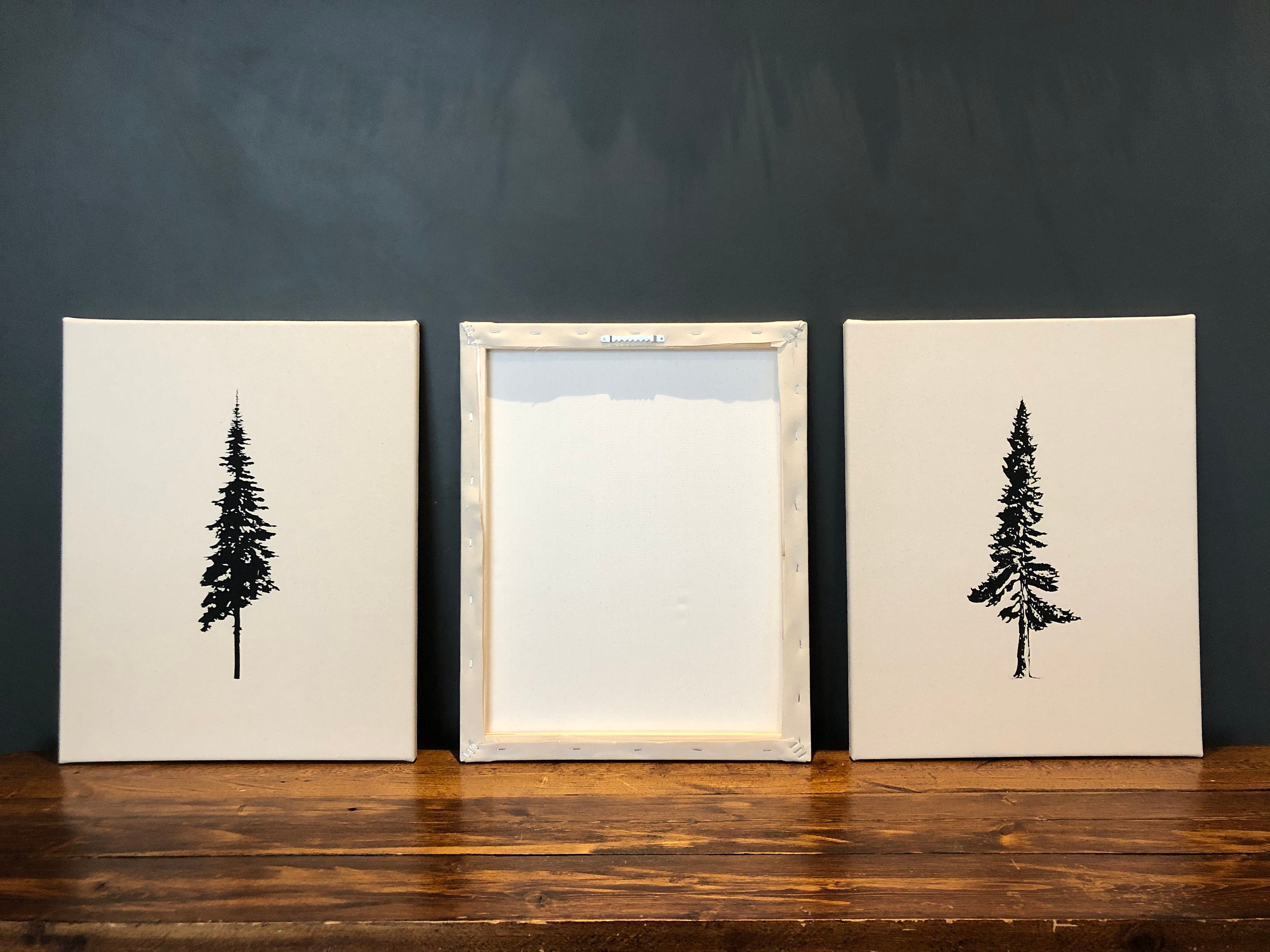 Tree Prints Trilogy Art Nature Screen Print 20 X 16 Inch 3 | Etsy