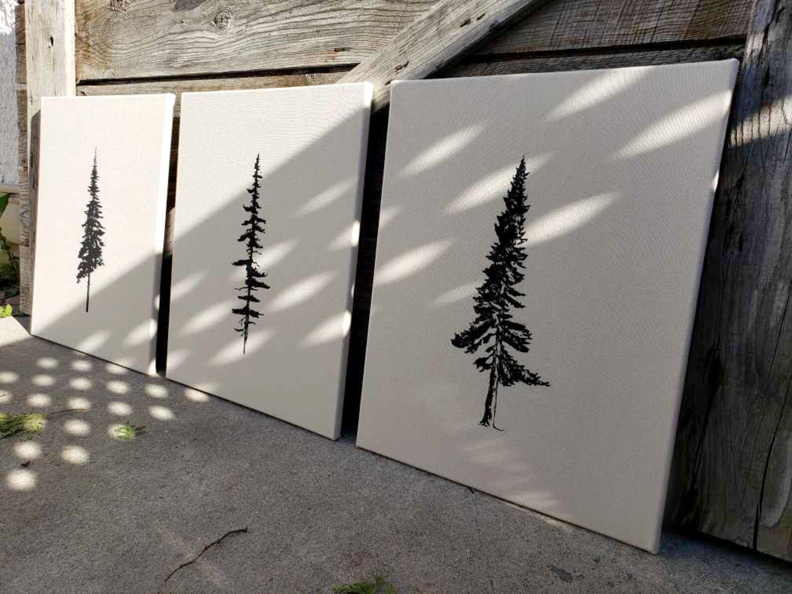 Tree Prints Trilogy Art Nature Screen Print 20 X 16 Inch 3 | Etsy