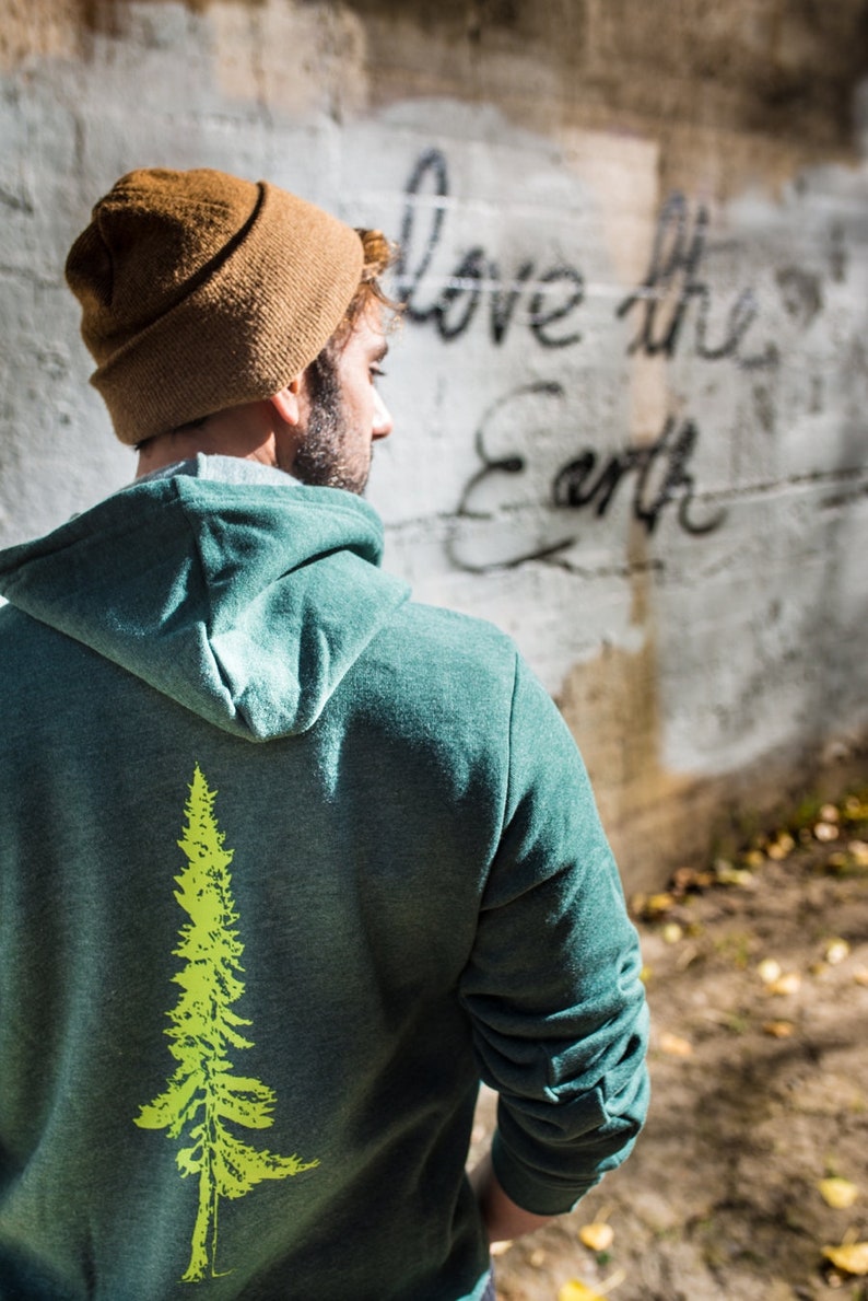 Tree Hoodie, Pine Tree Screen Print, Unisex, Nature Print, Natural ...