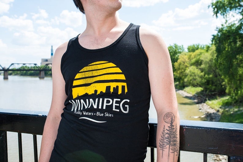 Winnipeg Tank Top, Muddy Waters, Blue Skies, Black Bamboo Tank ...