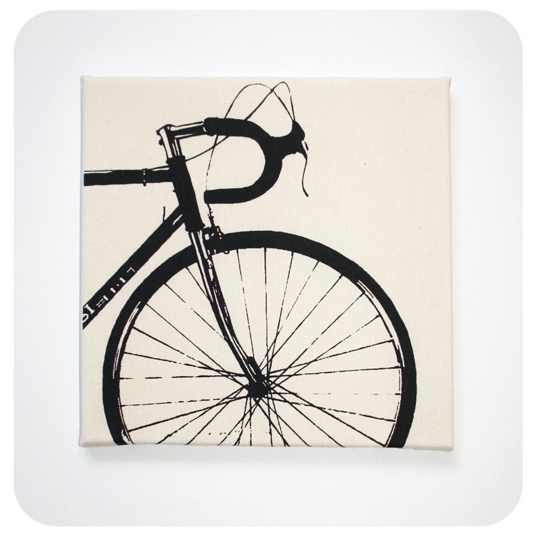 Road Bike Screenprint: 12x12 Inch Canvas Art, Cyclist Gift - Etsy