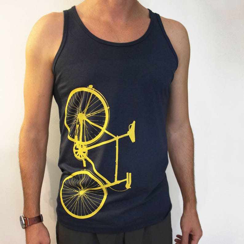 Bike Tank Top Mens / Unisex Bicycle Screenprint Soft Bamboo - Etsy Canada