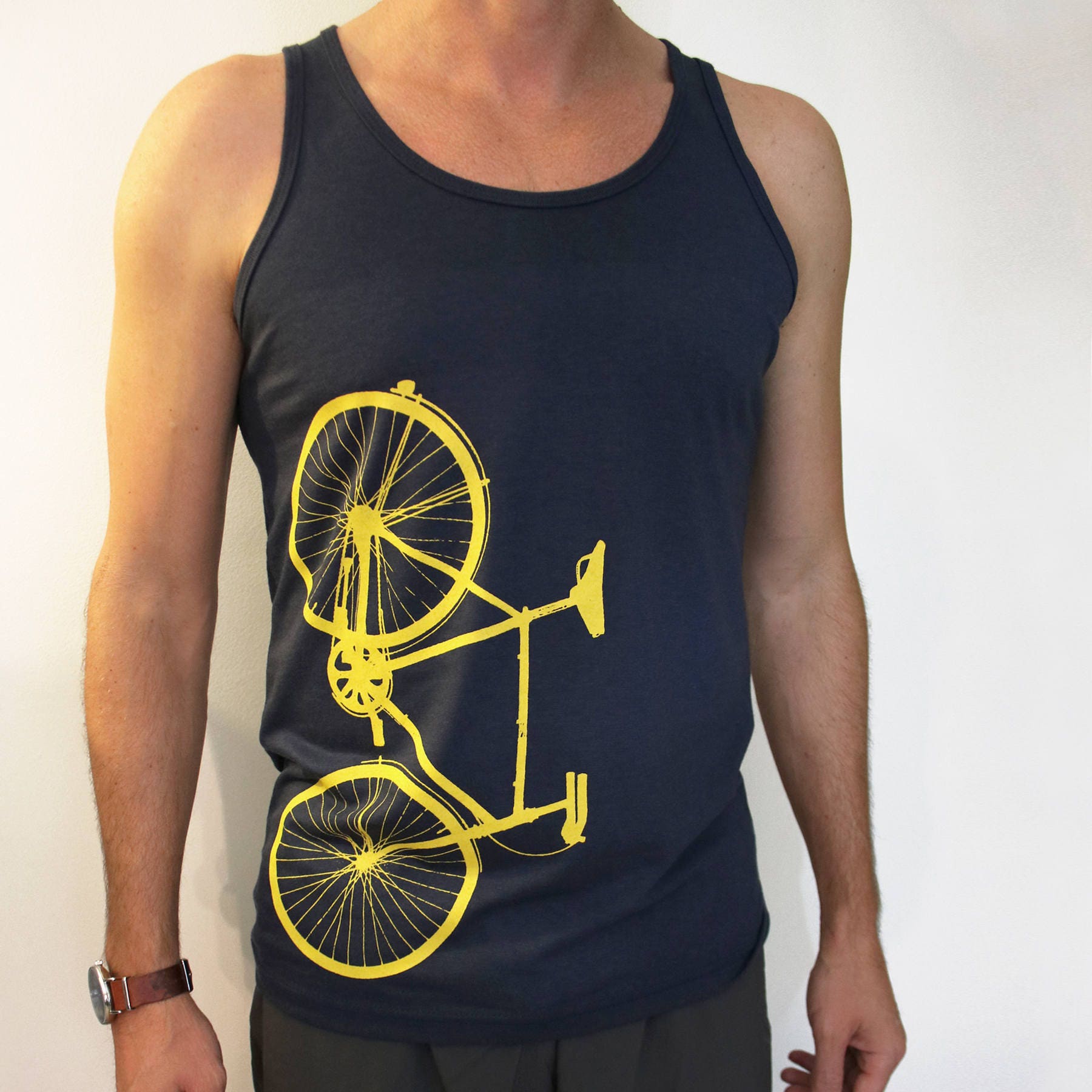 Bike Tank Top Mens / Unisex Bicycle Screenprint Soft Bamboo - Etsy Canada