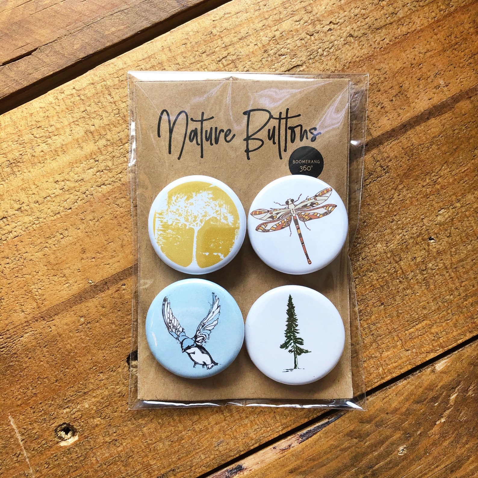 Nature Buttons Set of 4 Pinback Buttons Blue Bird - Etsy