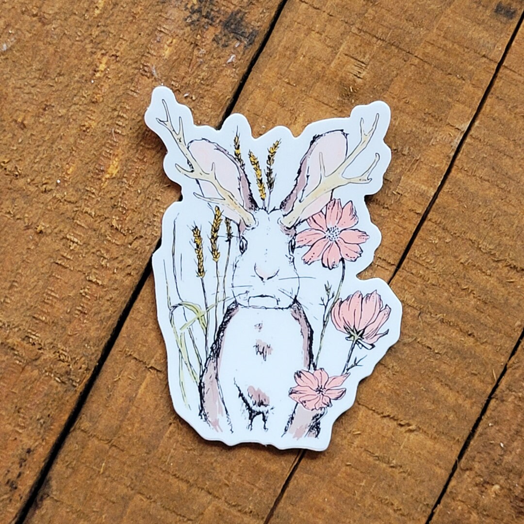 Jackalope Sticker, Bumper Sticker, Laptop Sticker, Mystical Creature ...
