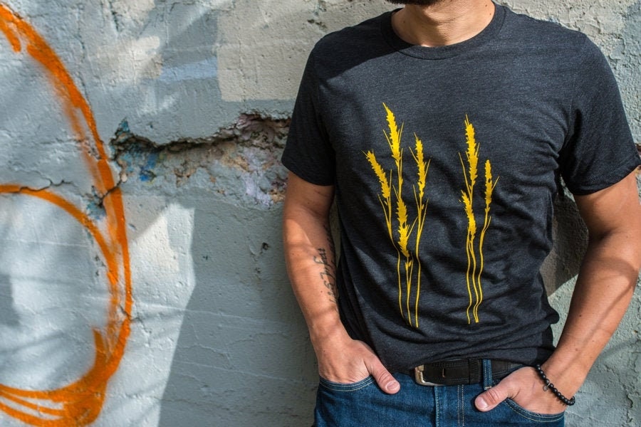 Wheat T-shirt, Men's, Unisex, Wheat Screen Print, Golden Wheat, Nature ...