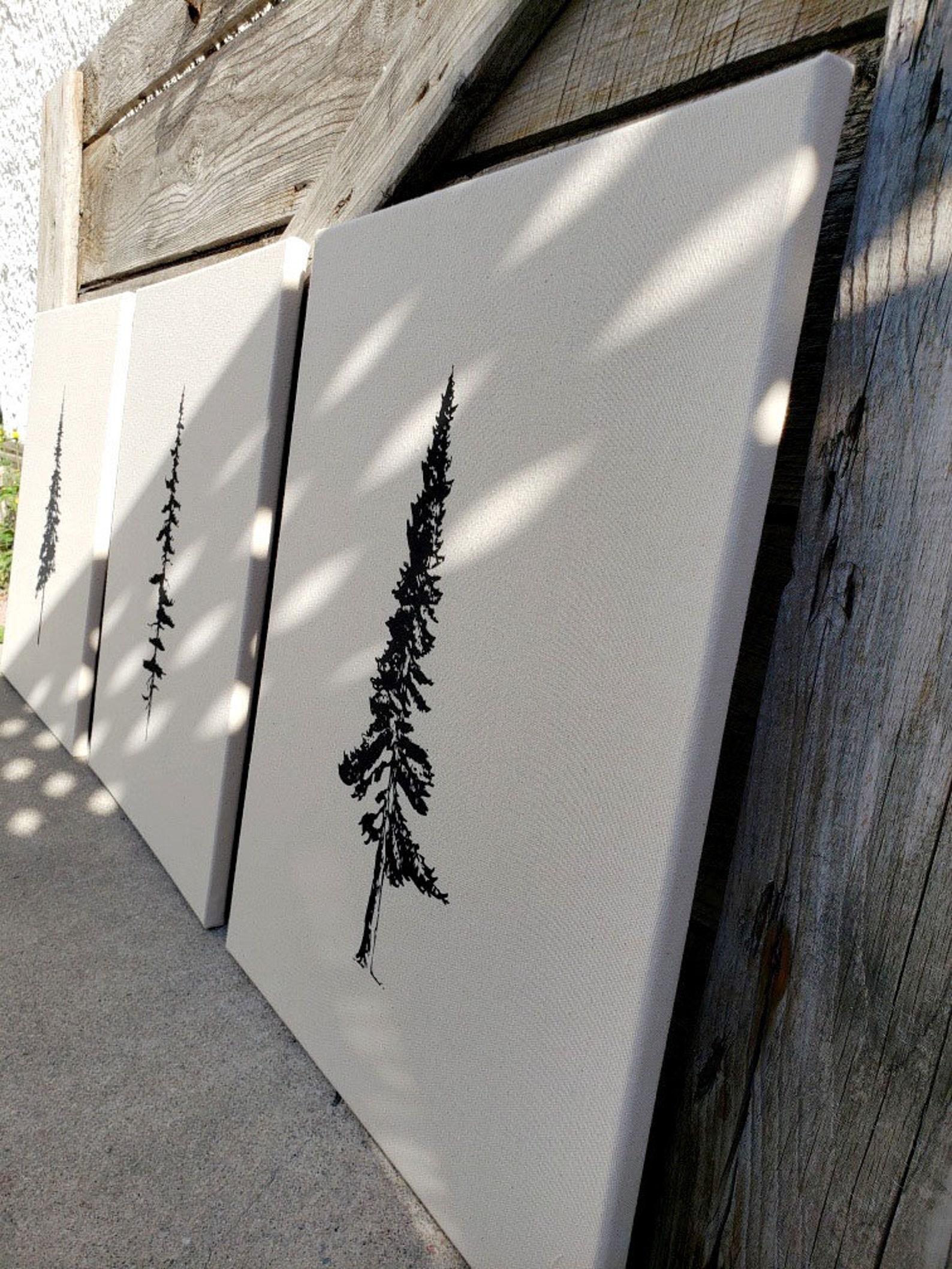 Tree Prints Trilogy Art Nature Screen Print 20 X 16 Inch 3 | Etsy