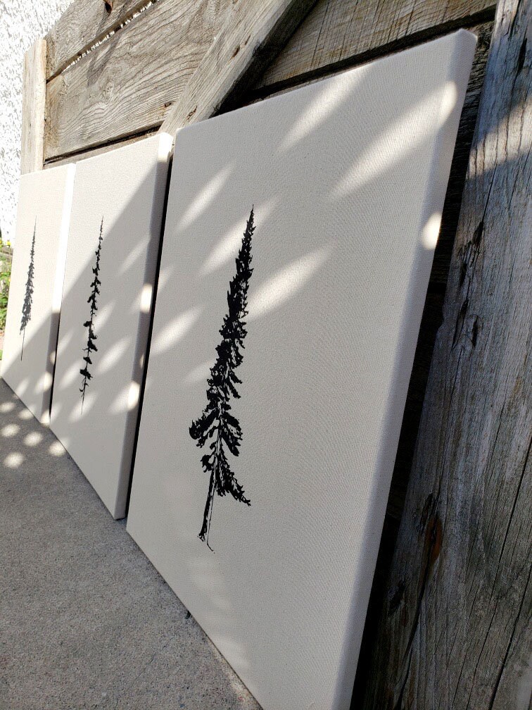 Tree Prints Trilogy Art Nature Screen Print 20 X 16 Inch 3 | Etsy Canada