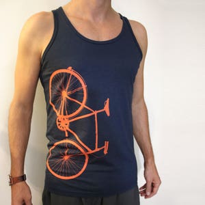 Bike Tank Top Mens / Unisex Bicycle Screenprint Navy Blue - Etsy Canada