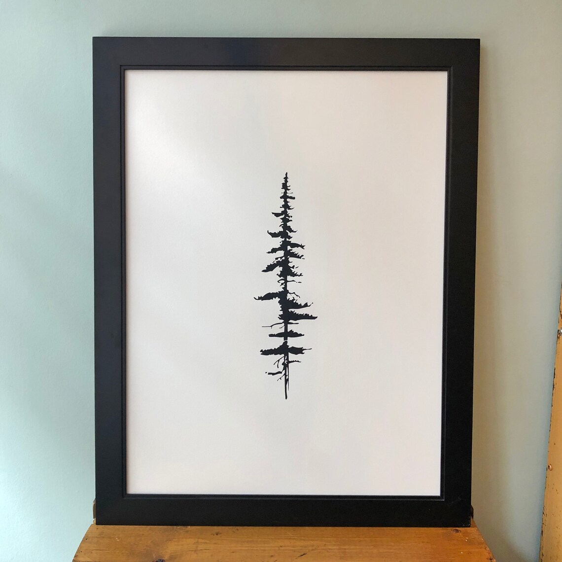 Tree Print Screenprint Pine Tree Art Paper Print Wall Art - Etsy
