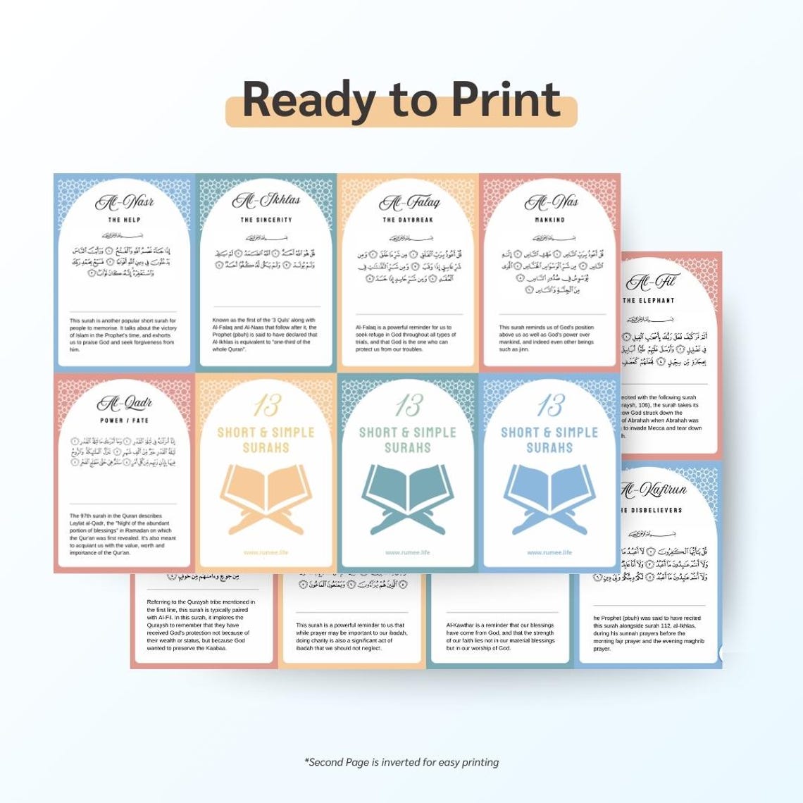 13 Short & Simple Surah Learning Flash Cards - Etsy