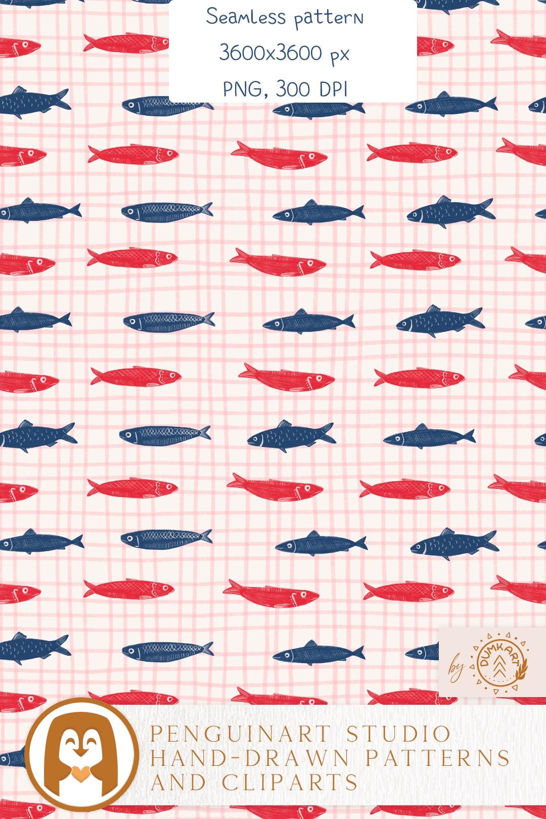 Mediterranean Sardines Seamless Pattern File | Fisherman | Digital ...