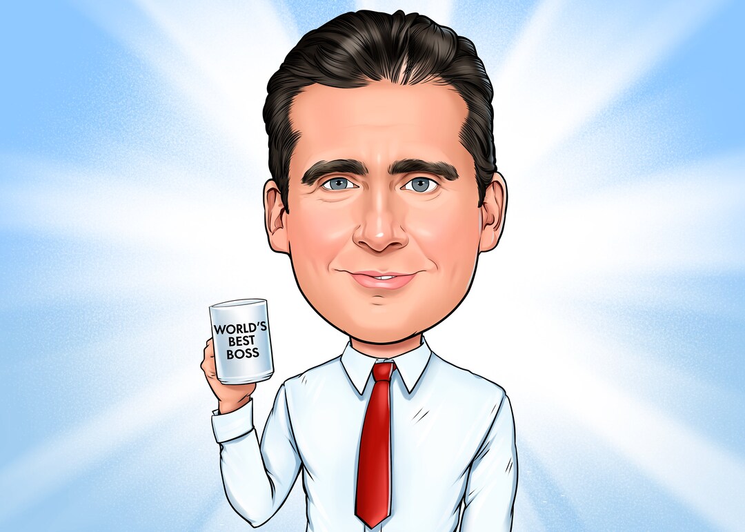 For the Boss - Cartoon Portrait Boss Gift, for the Boss, for the Leader ...