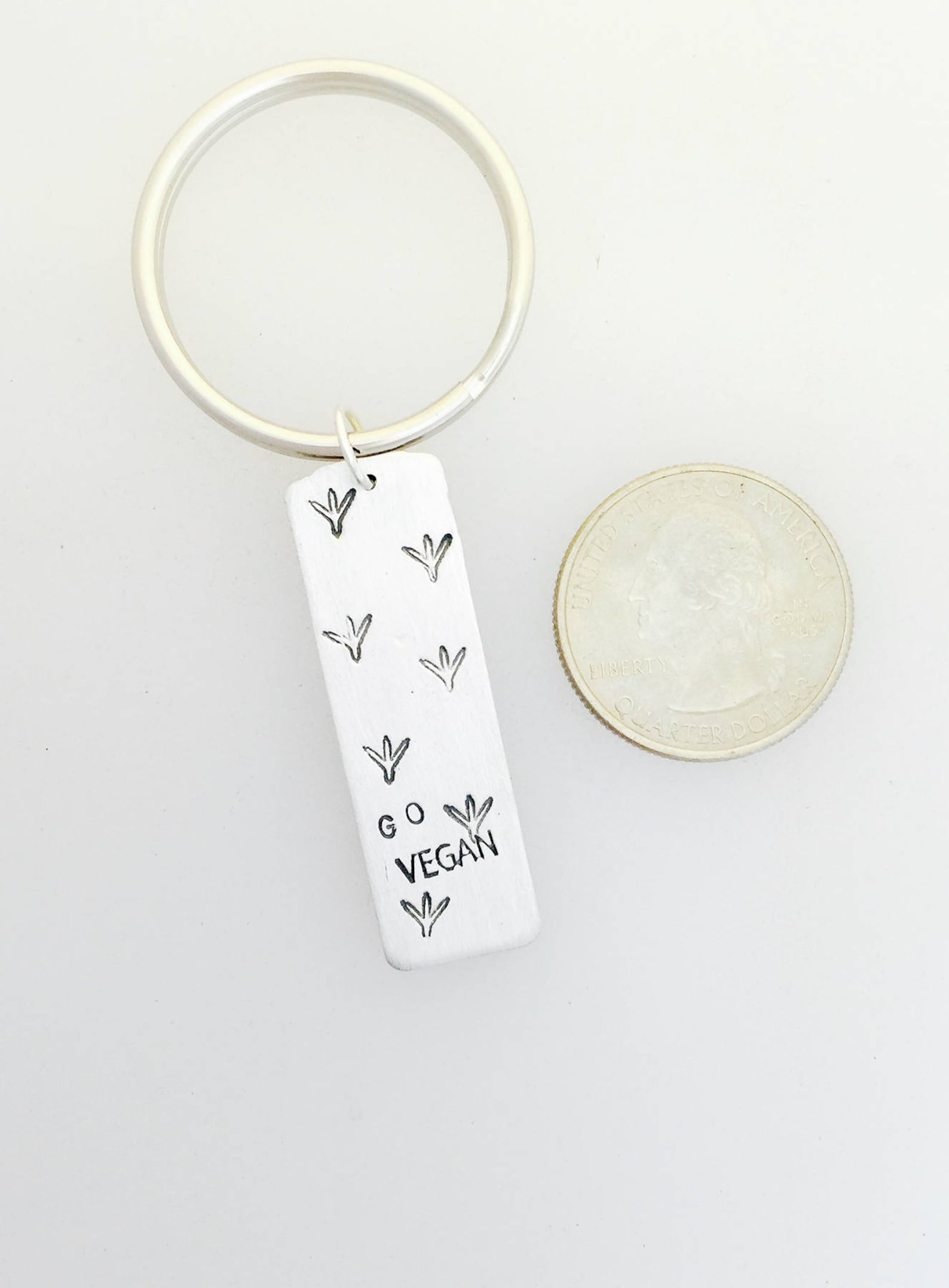 Go Vegan Follow the Chicken Feet Keychain-vegan Gift-vegan | Etsy