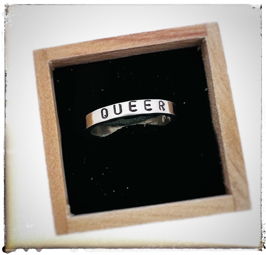 Queer Ring-recycled Sterling Silver-silver Ring-lgbtq-trans-queer-pride ...