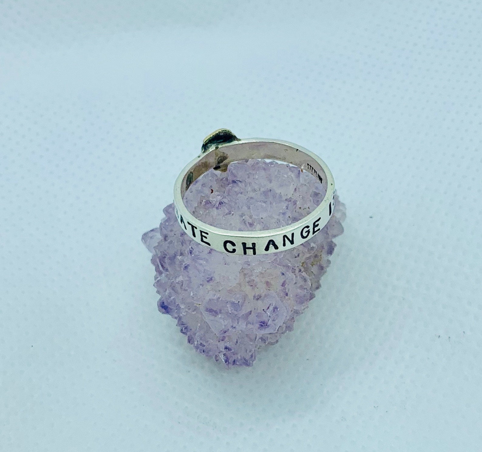 Climate Change is Real ring-Recycled sterling silver-Band | Etsy