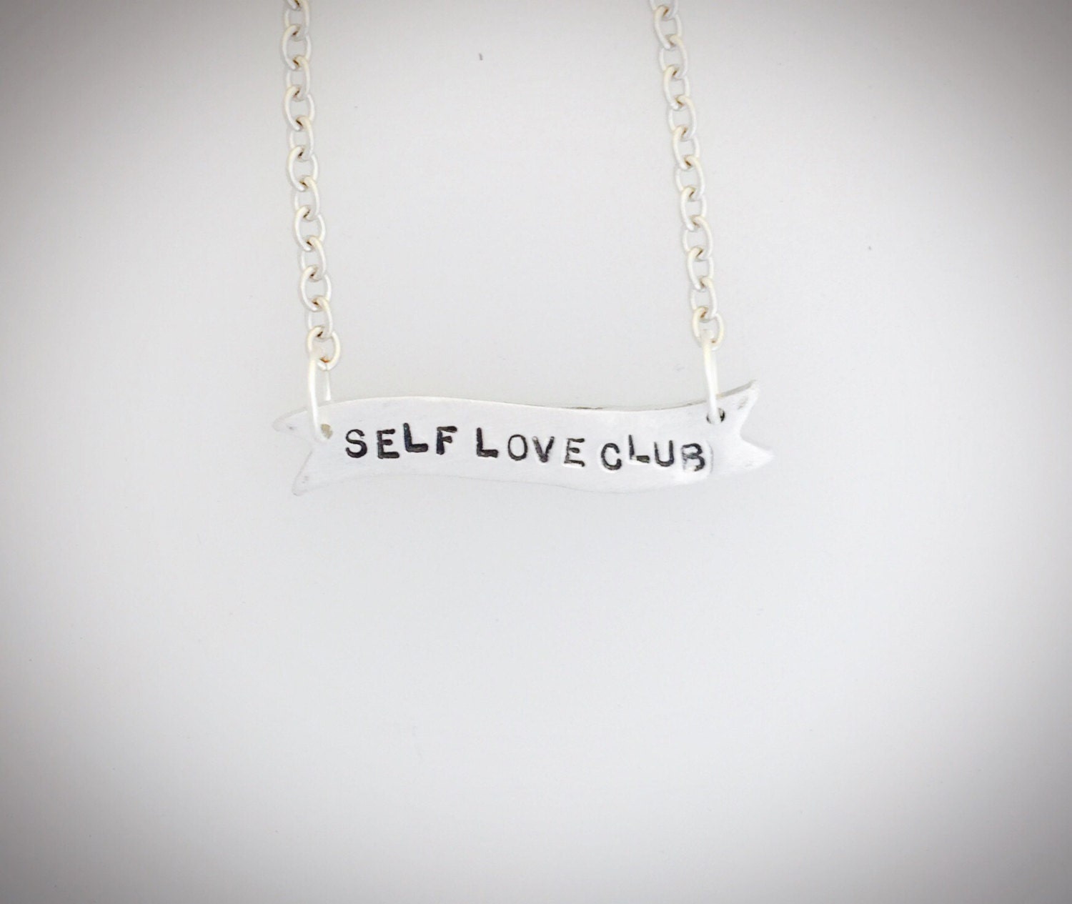 Self Love Club Banner Necklace feminist jewelry-feminist | Etsy