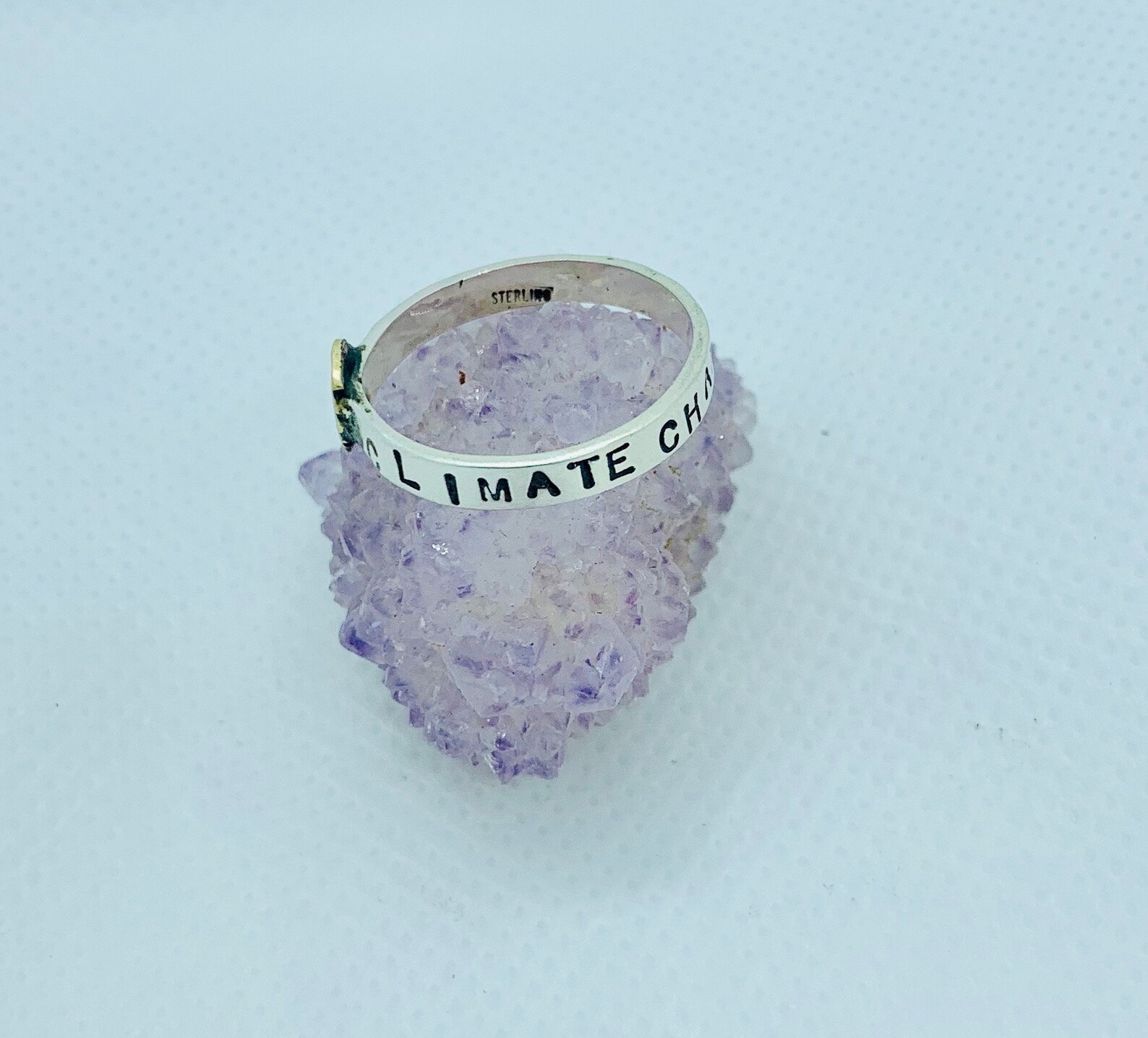 Climate Change is Real ring-Recycled sterling silver-Band | Etsy