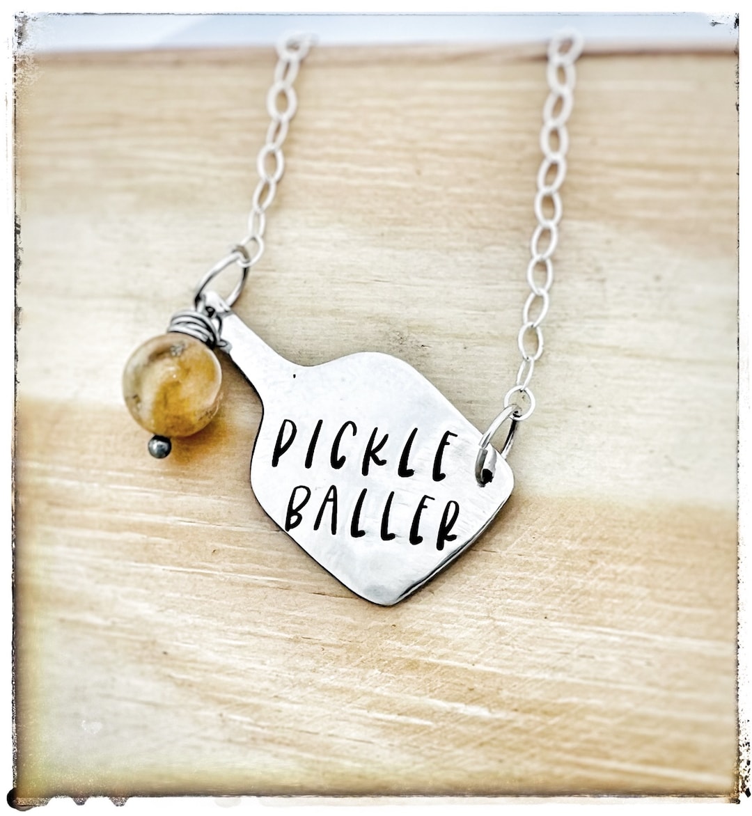 Pickle Baller Necklace-pickle Ball-pickle Ball Paddle minimalist ...
