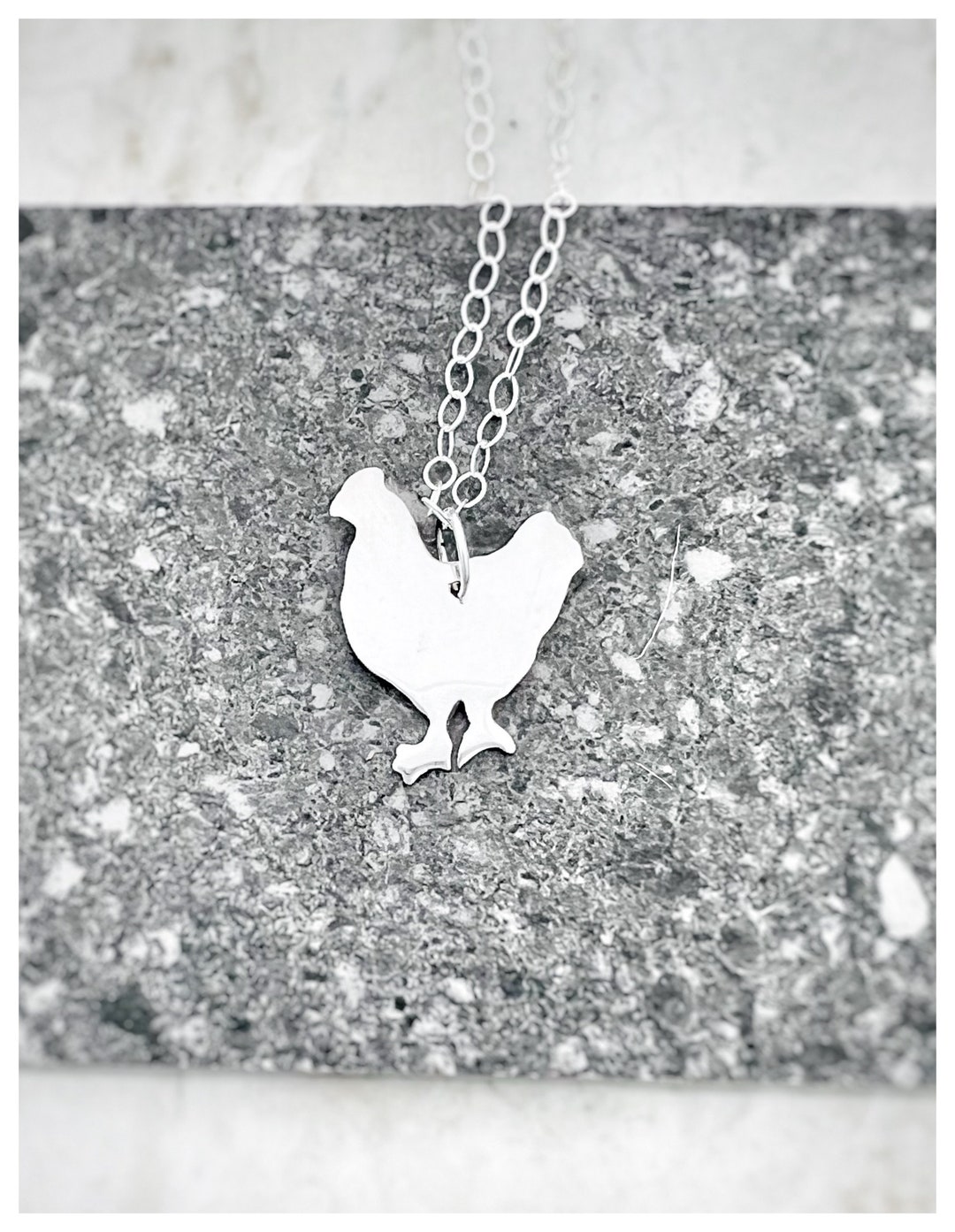 Minimalist Tiny Chicken Necklace-chicken Necklace-sterling Necklace ...