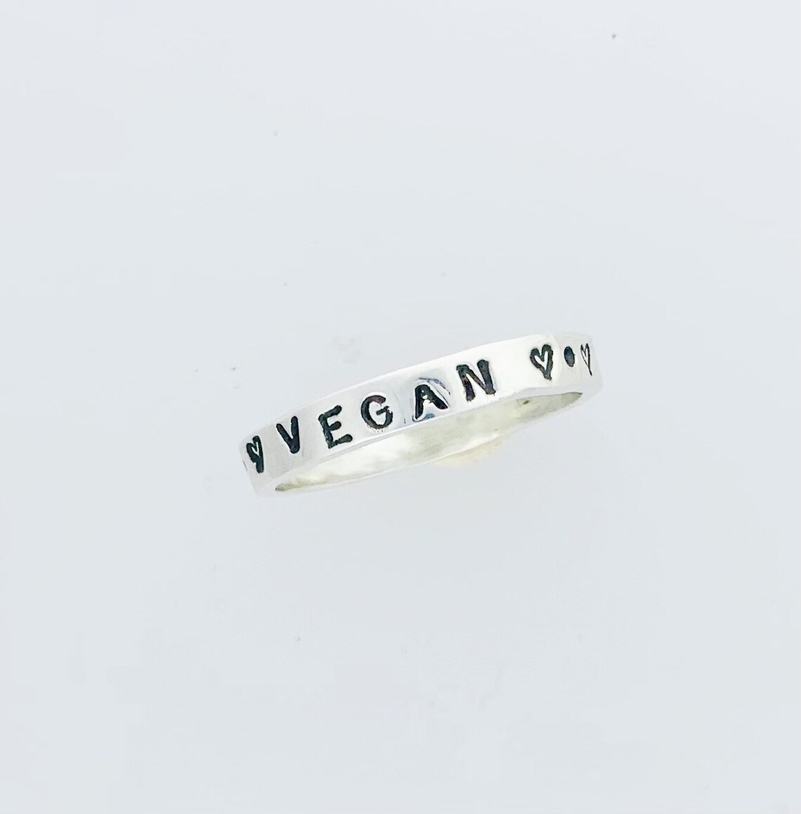Dainty Vegan Band ring-Stackable rings-Vegan rings-Vegan | Etsy