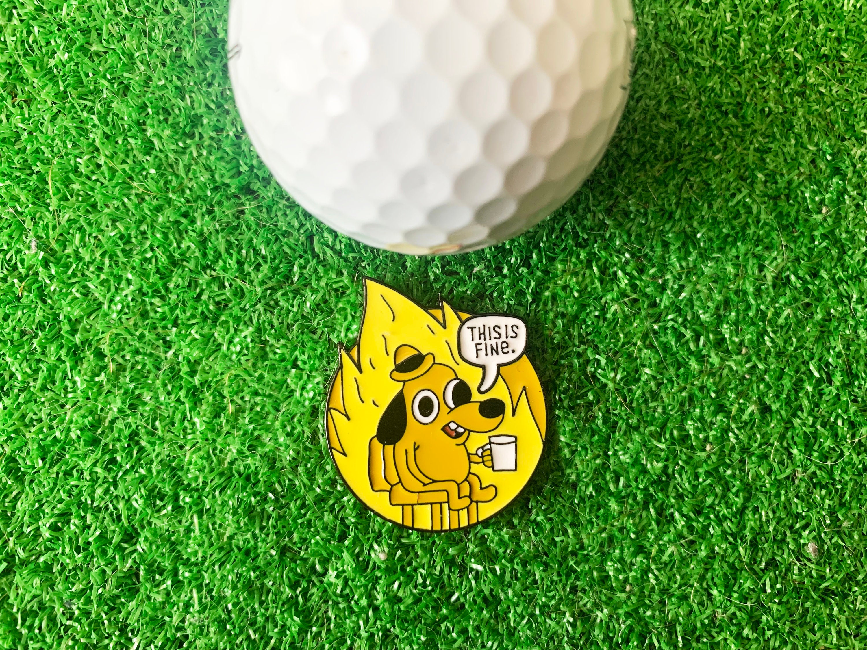 This is Fine Meme Dog Burning Golf Ball Marker Golf Accessory Golf Gift ...