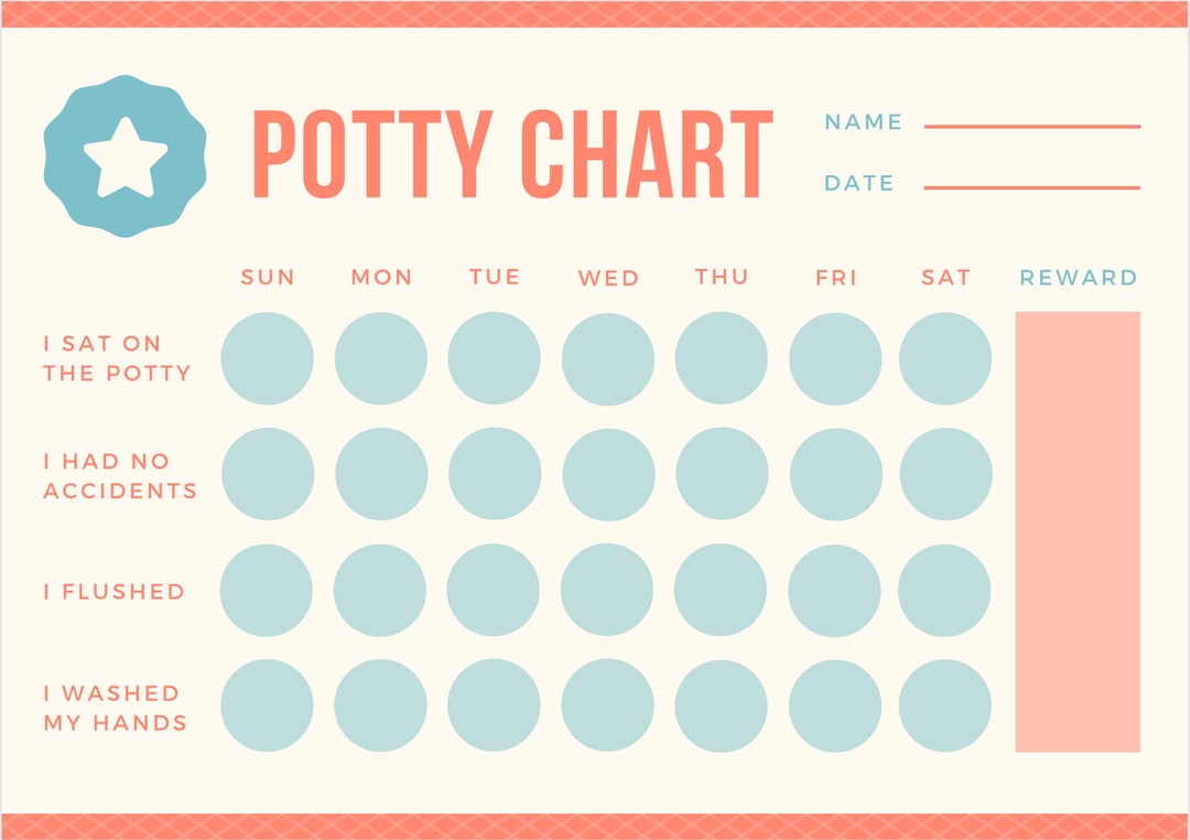 Customizable Potty Training Chart - Etsy