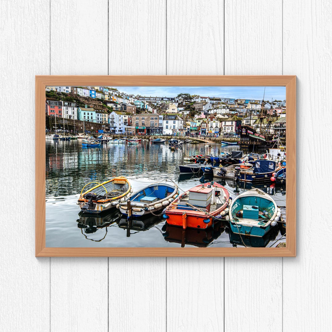 Brixham Harbor England Wall Art, Brixham, Fishing Boats, Cut English ...
