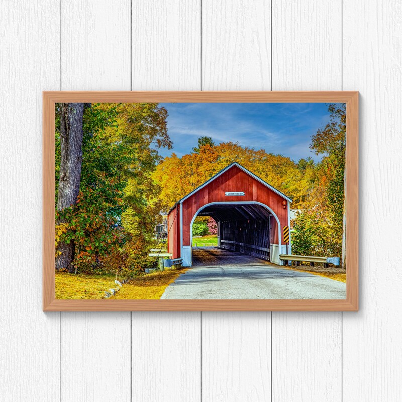 Red Covered Bridge - Etsy