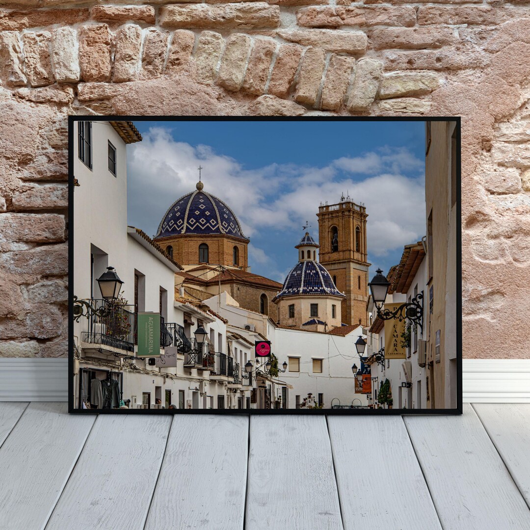 Altea Spain Whitewashed Village Photo Print, European Travel Wall Art ...