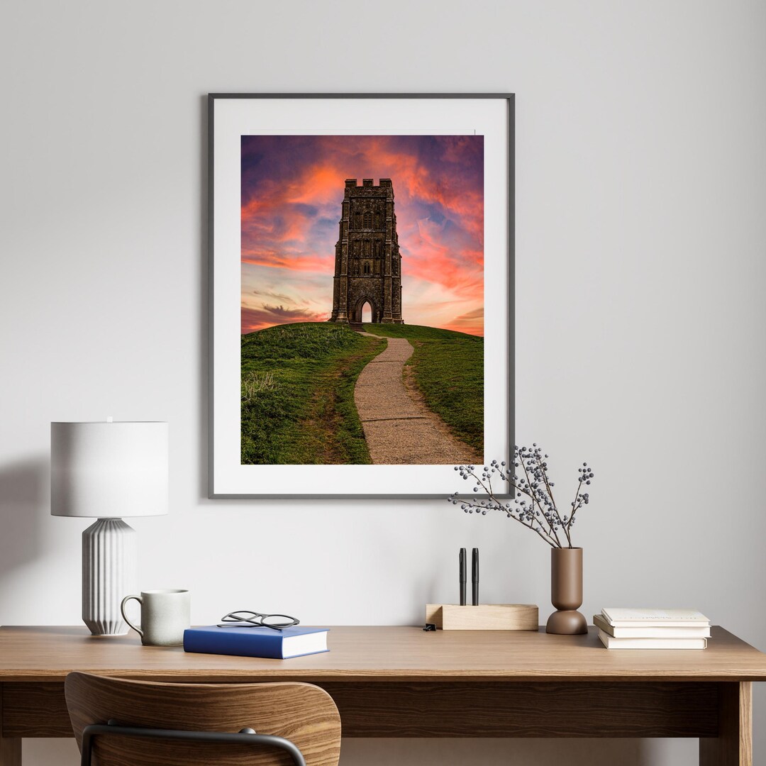 Glastonbury Tor Sunset Photography Print: Majestic England Wall Art ...