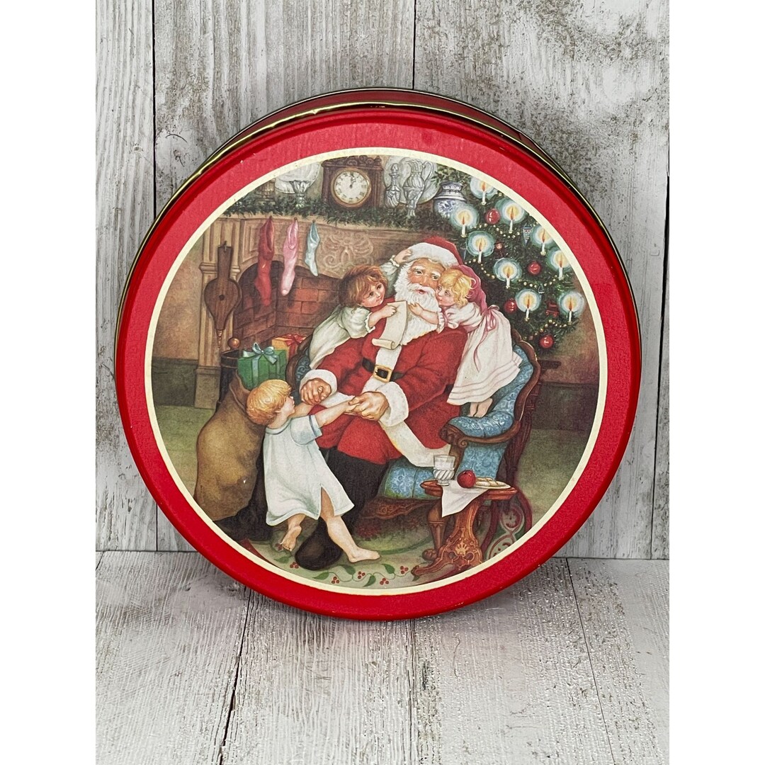 Vintage Christmas Santa Claus Tin - Etsy