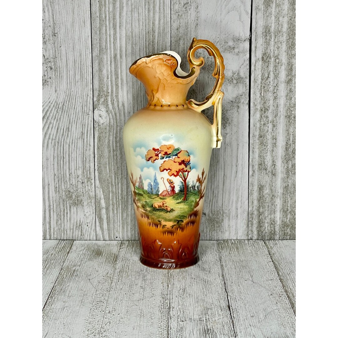 Vintage Hand Painted Porcelain Pitcher Stamped - Etsy