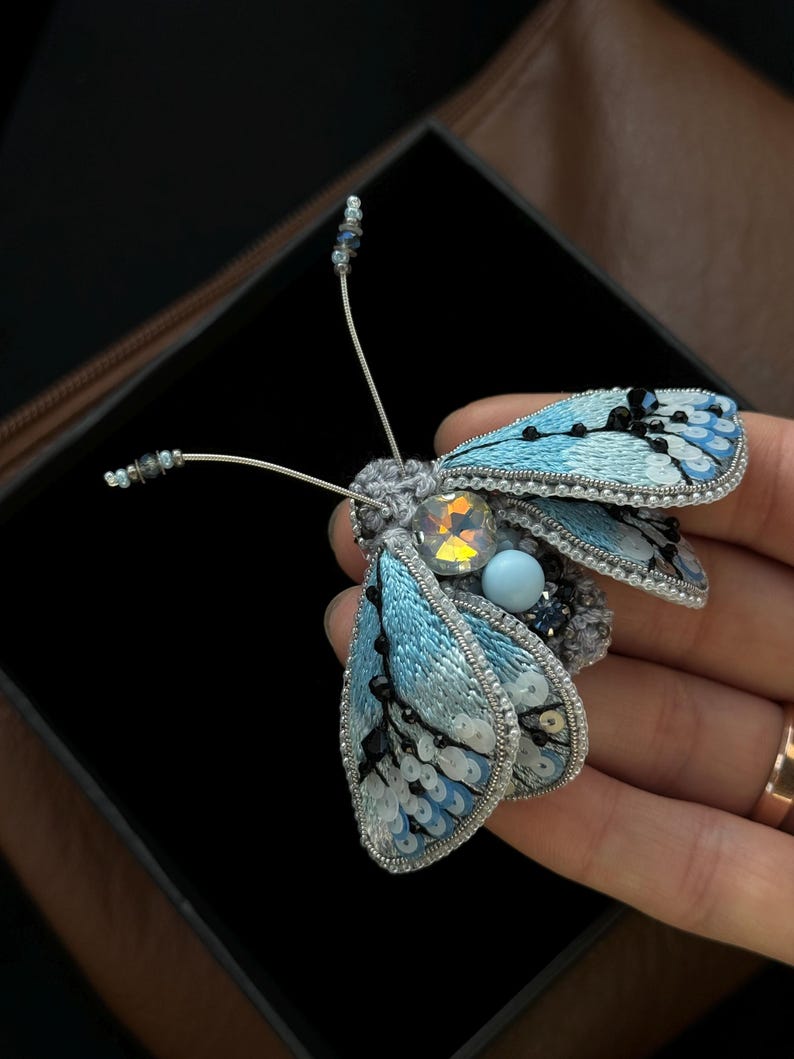 Moth Brooch,blue Moth Clothing Pin,accessory in the Shape of a Moth ...