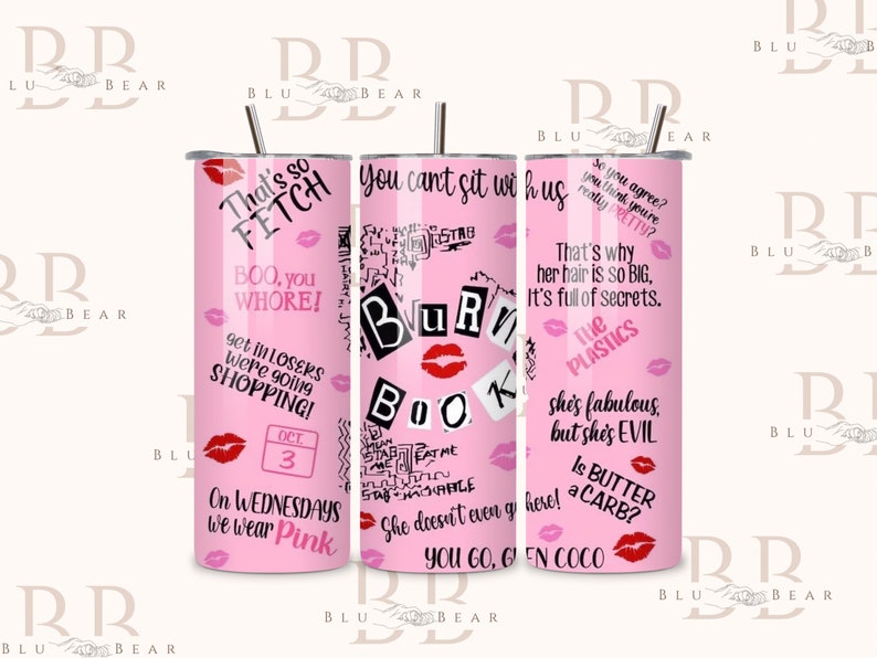 Digital Download Burn Book Mean Girls Tumbler Wrap 20oz Etsy