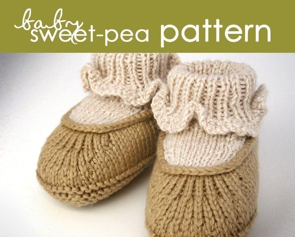 Baby Sweet-pea PDF PATTERN - (1-6 and 6-12 Months) - Booties, Bootie ...