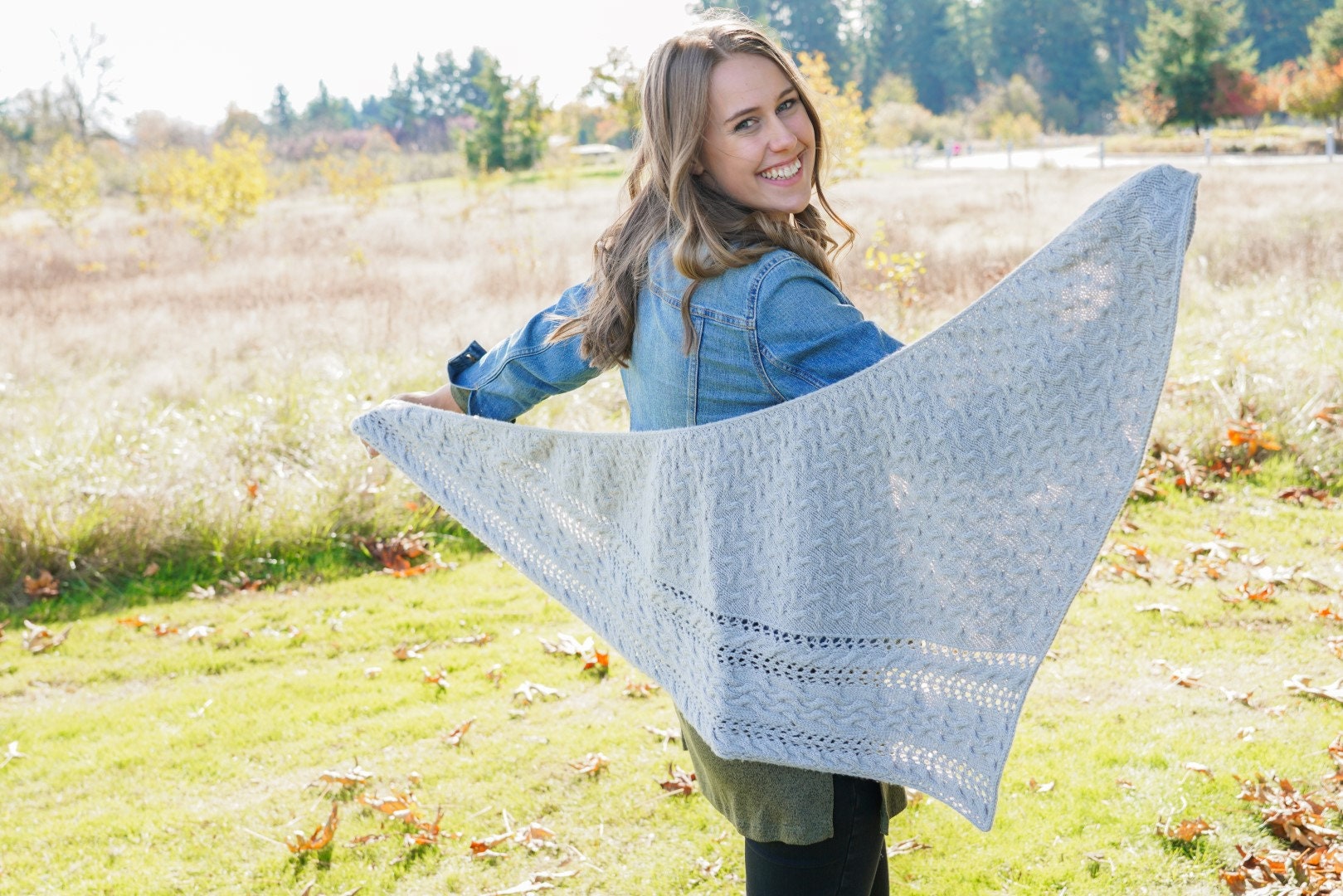 Ripple & Ruche Shawl PDF PATTERN Cabled, Cables, Lace, Textured, Border ...