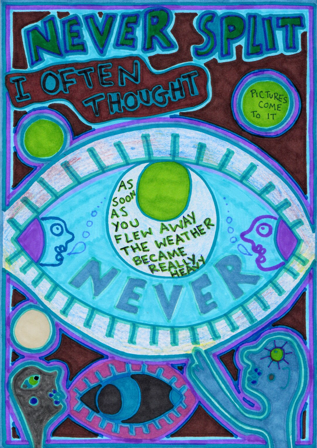 Original Art by Jay Snelling. Outsider Art Brut. Never Split ...