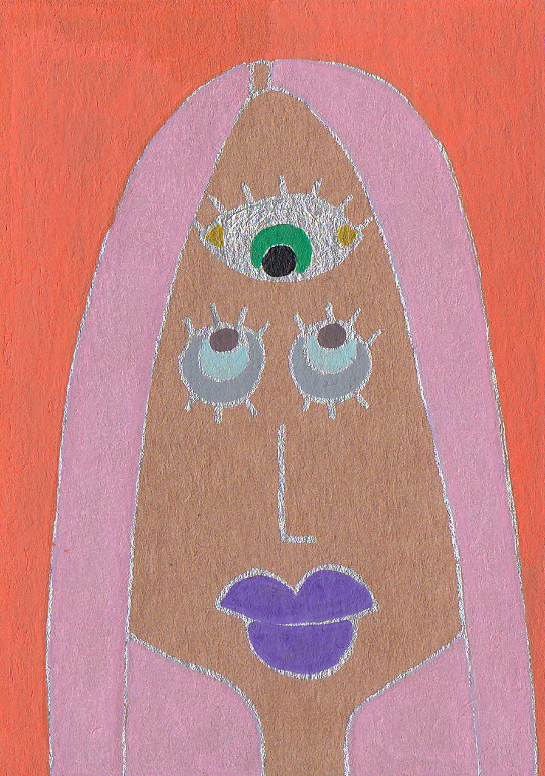 Tiny Art by Jay Snelling. Outsider Art Brut. Mini Painting. ACEO. ATC ...