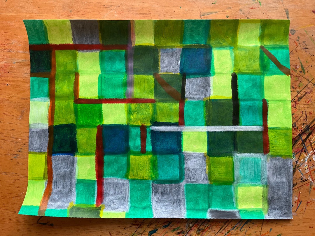 Original Art by Jay Snelling. Outsider Art Brut. Red Lines. Unframed - Etsy