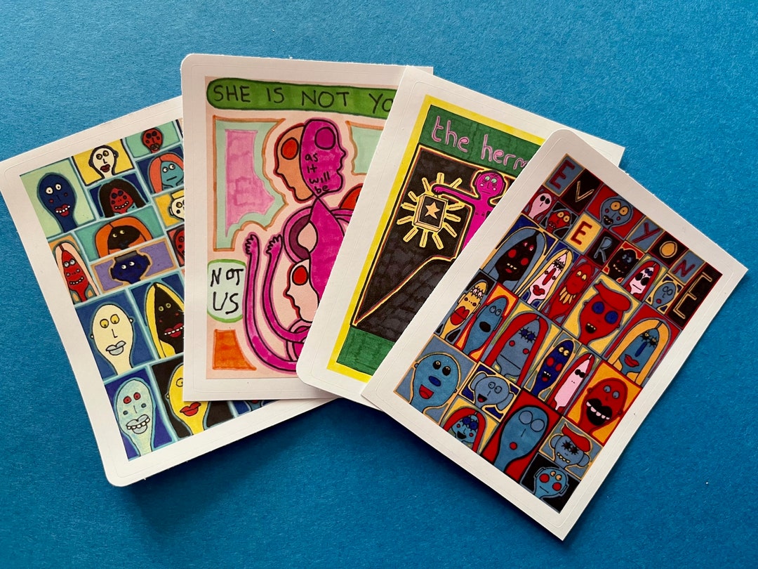 Sticker Art Exhibition! Four Different Stickers. Outsider Art by Jay ...