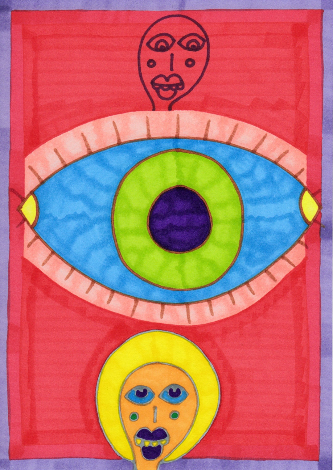 Original Art by Jay Snelling. Outsider Art Brut. the Big Eye Can Make A ...