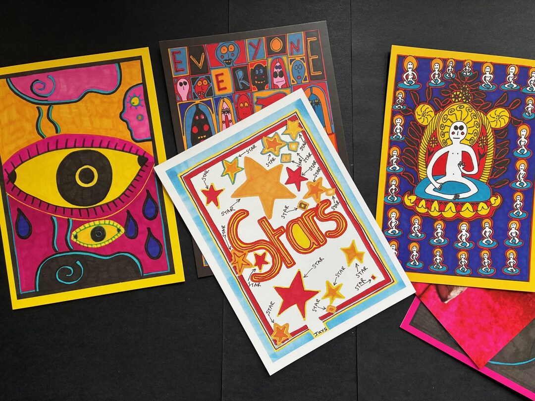 Odd Little Drawings Postcard Bundle – Set of 6 Art Prints by Jay ...